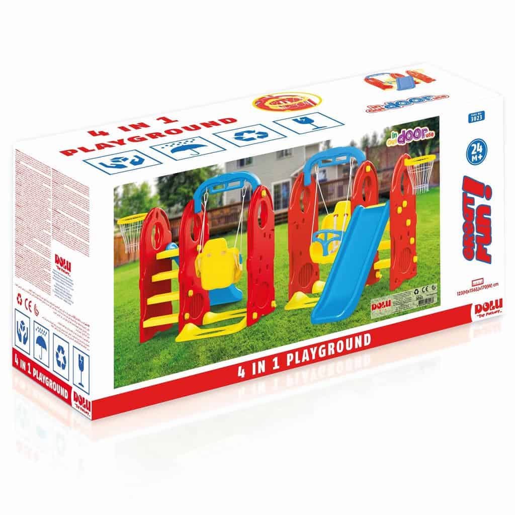 Dolu 4 In 1 Garden Kids Playground Outdoor Swing And Slide Set | Le3ab ...