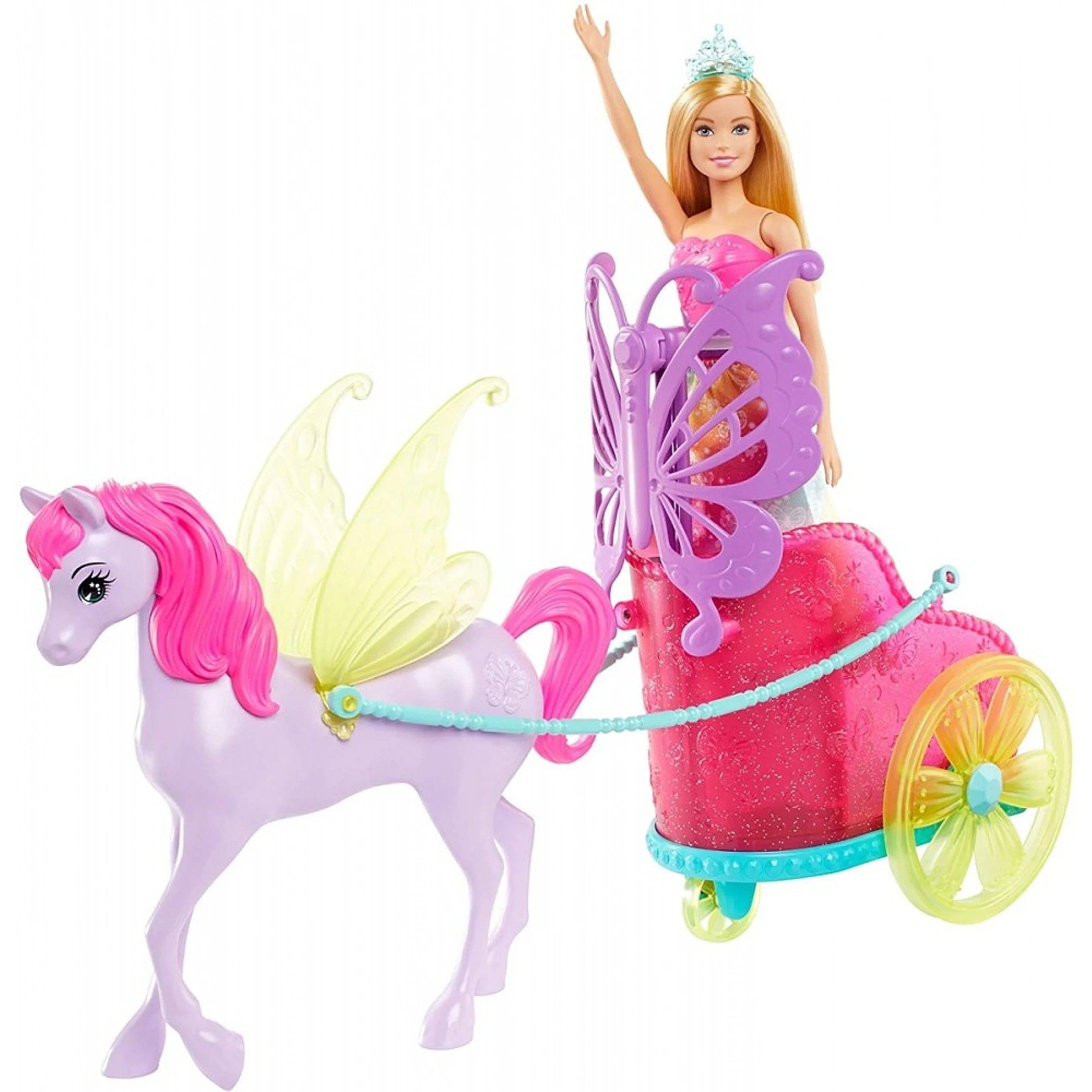 Barbie Dreamtopia Princess Doll With Fantasy Horse And Chariot 30cm ...