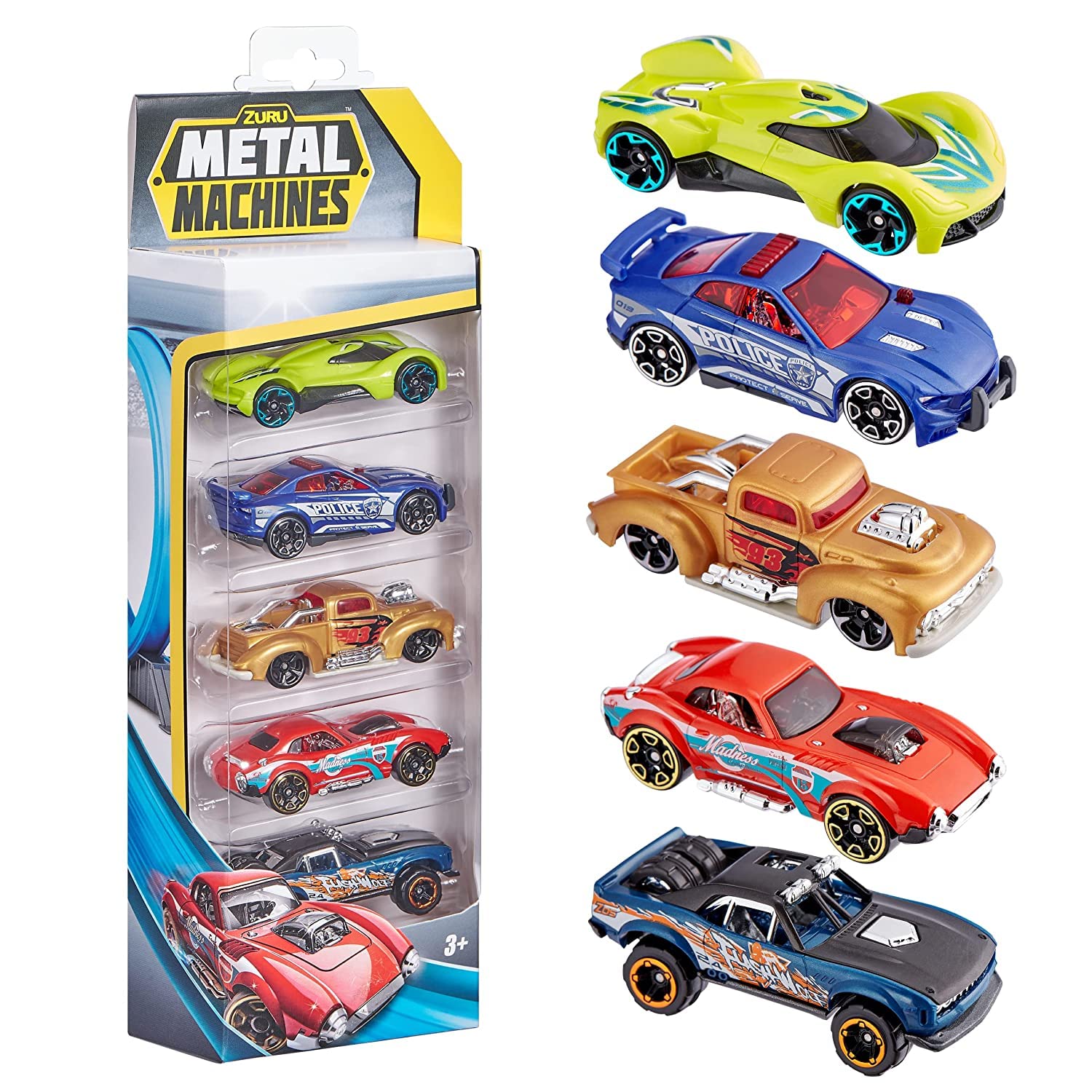 Zuru Metal Machines Mini Racing Car Toy 5 Pack Color Assortment | Le3ab ...