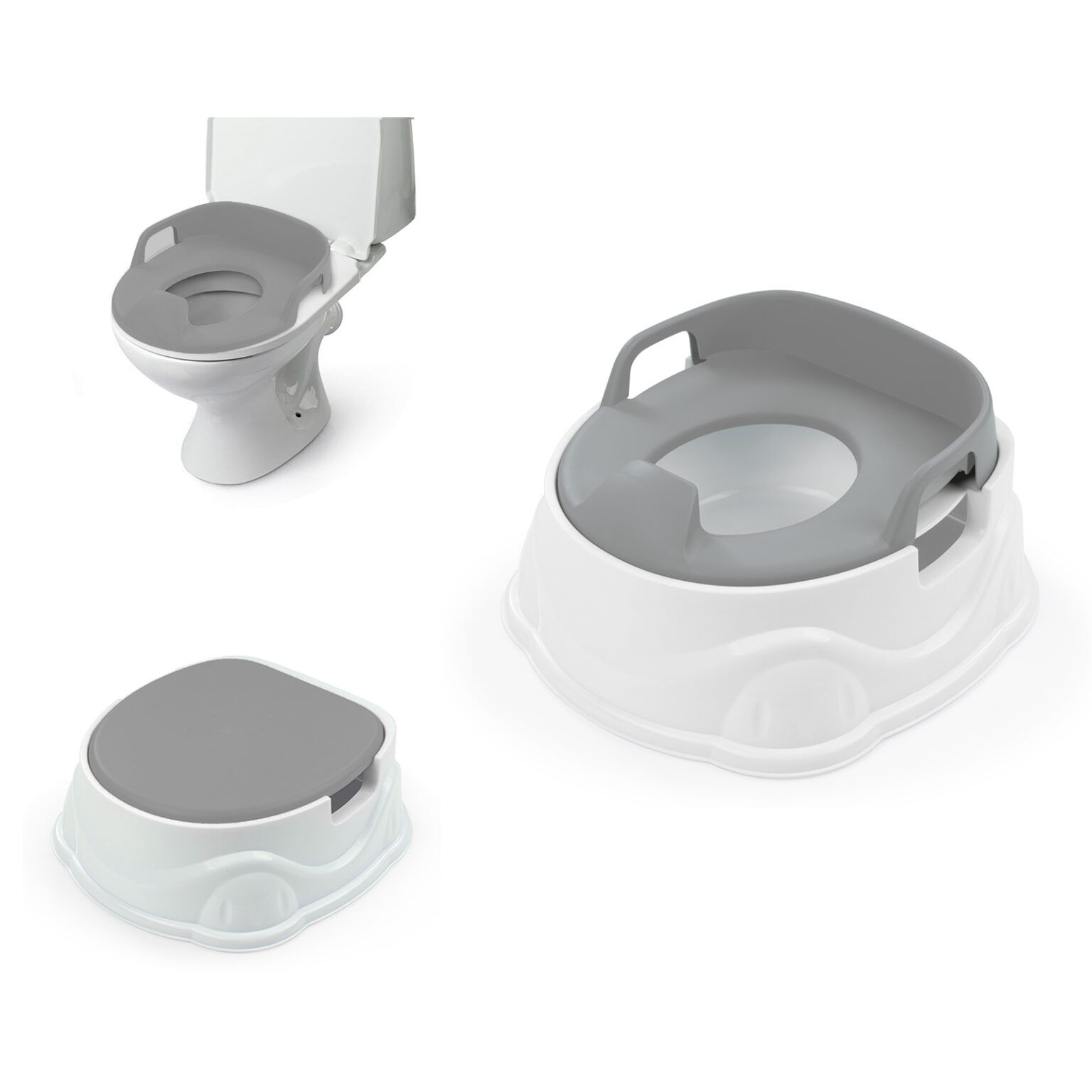Dolu Toddler Potty Training Seat 3 In 1 – Grey | Le3ab Store
